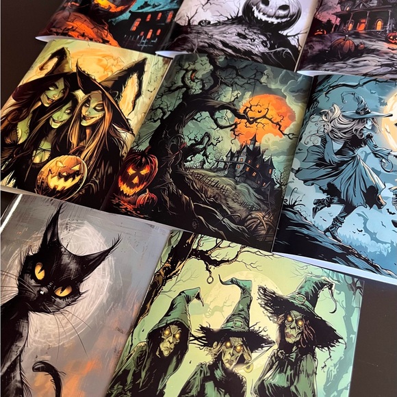 Circle b Brand | Party Supplies | 8 Halloween Cards 8 Pack Scary ...